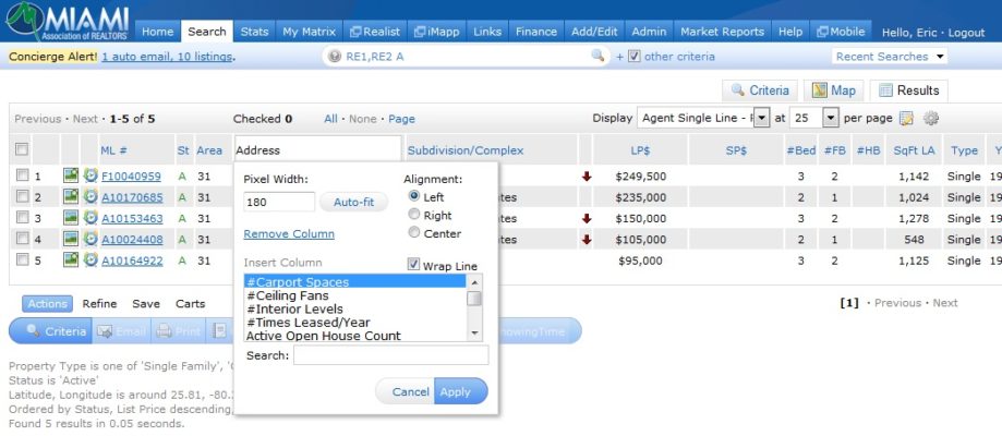 Matrix Tips and Tricks - MIAMI REALTORS®